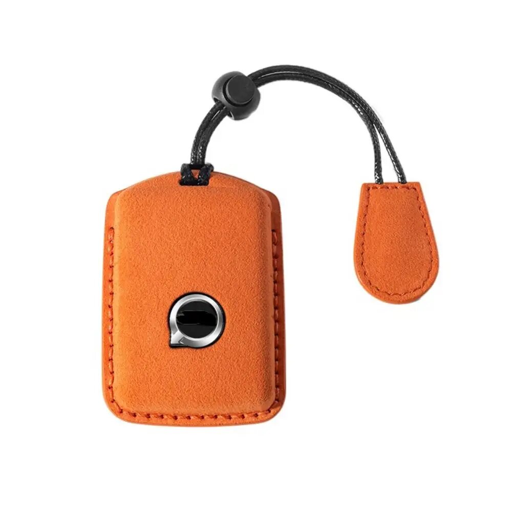 Кожаный чехол для ключа с дистанционным управлением, чехол для ключей Volvo XC40 XC60 S90 XC90 V90, аксессуары для автомобиля Orange lanyard