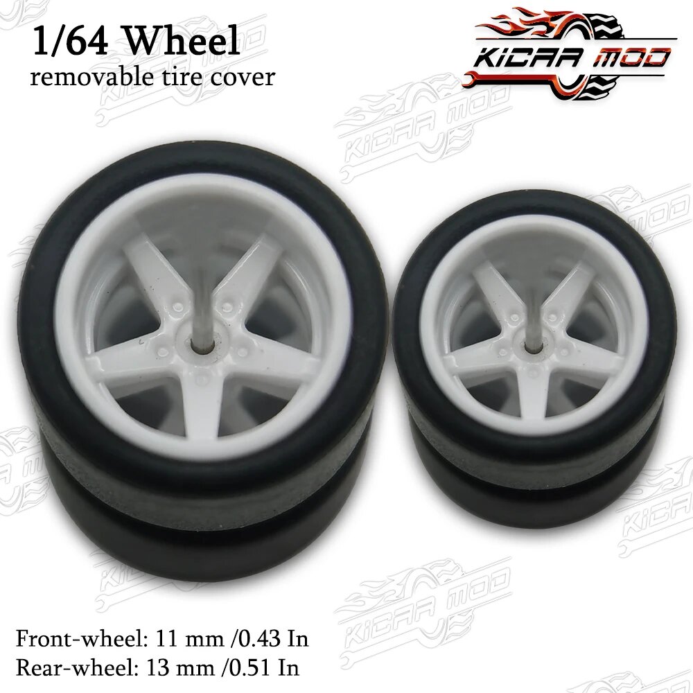 KICARMOD 1/64 Колеса для Hot Wheels, White