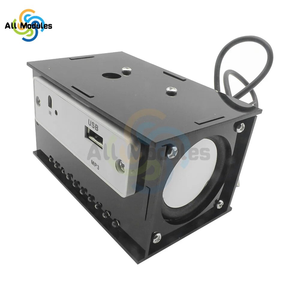 Черный DIY MP3 плеер с USB и динамиком
