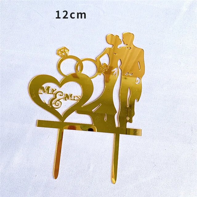 Свадебные топперы для торта "Мистер и Миссис" C1