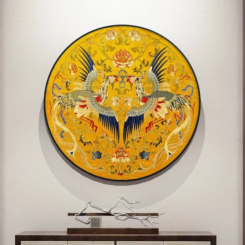 Набор для вышивания крестом, Золотой Феникс, 11CT 60x60cm, полная зашивка, (без подрамника, без рамки)