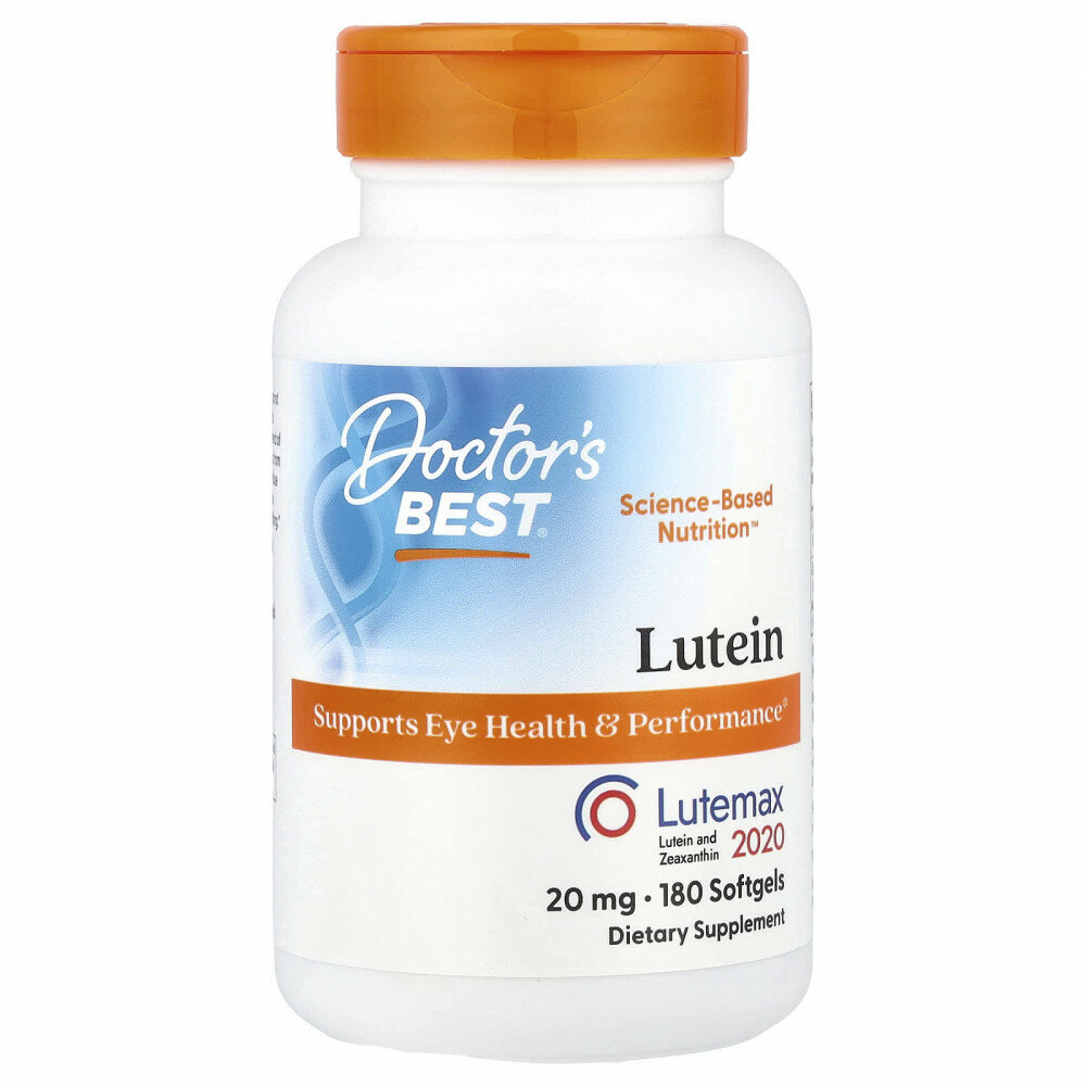 Doctor's Best, Lutemax 2020, лютеин, 20 мг, 180 капсул
