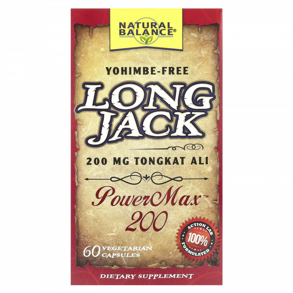 Natural Balance, Long Jack, PowerMax™, 60 вегетарианских капсул (100 мг в 1 капсуле)