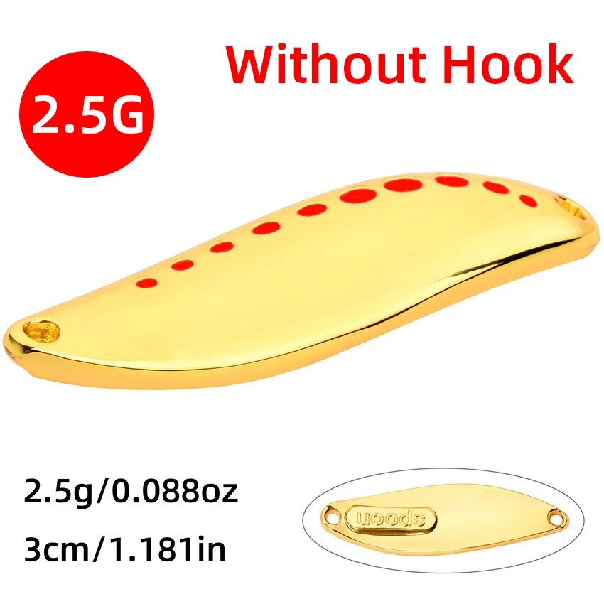 Блесна металлическая 2.5g Golden-No Hook