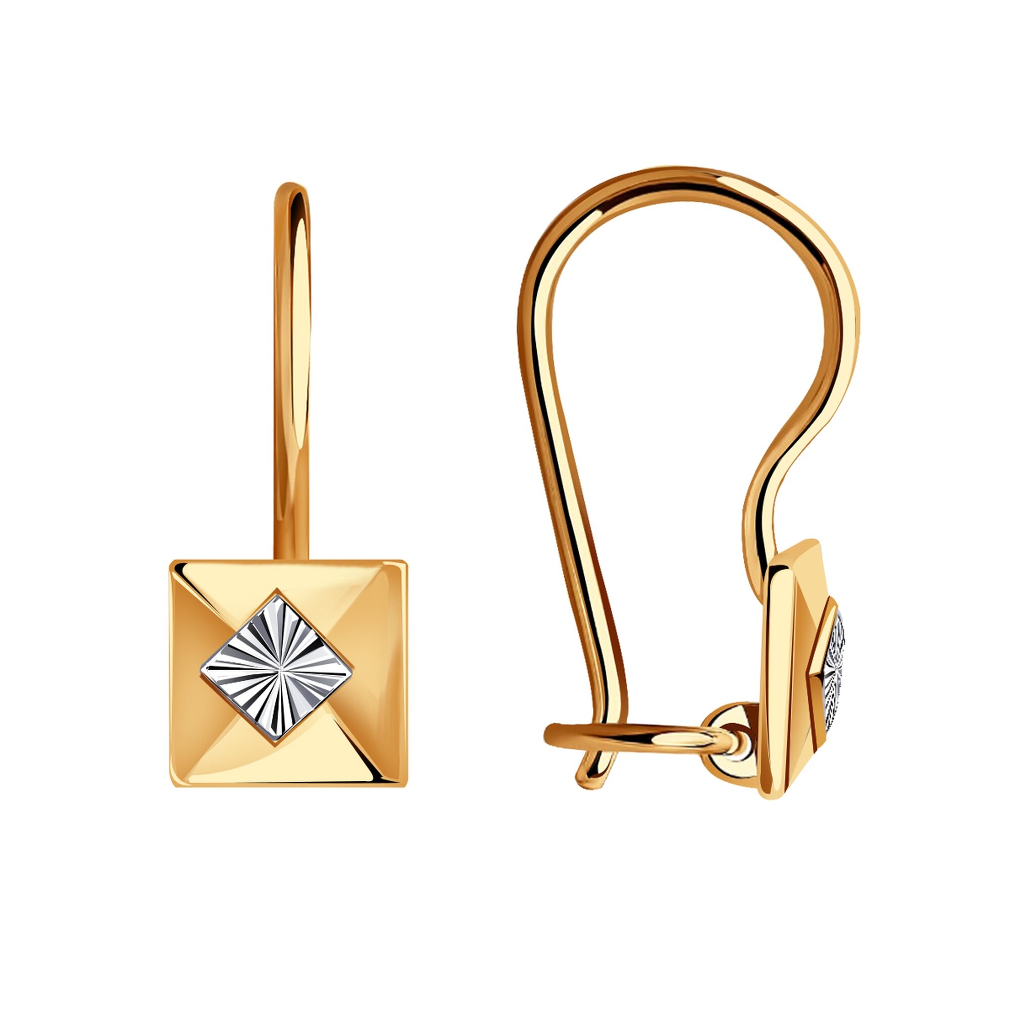 Серьги Diamant online, красное золото, 585 проба