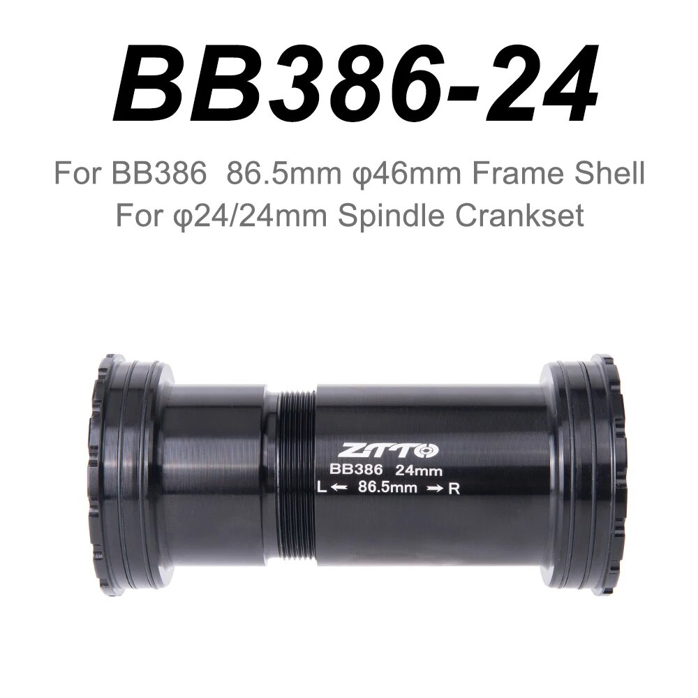 ZTTO BB386 Каретка для горных велосипедов стальной керамический подшипник Черный, BB386 24 Black