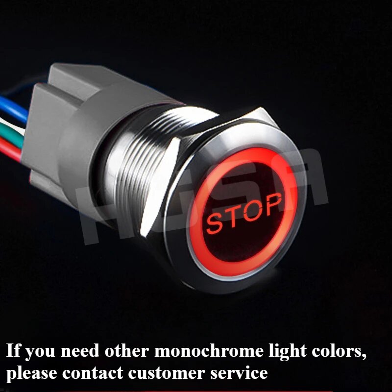 Металлический самоблокирующийся переключатель 16 19 22 мм 22mm, STOP red, fixed self-locking, 220V