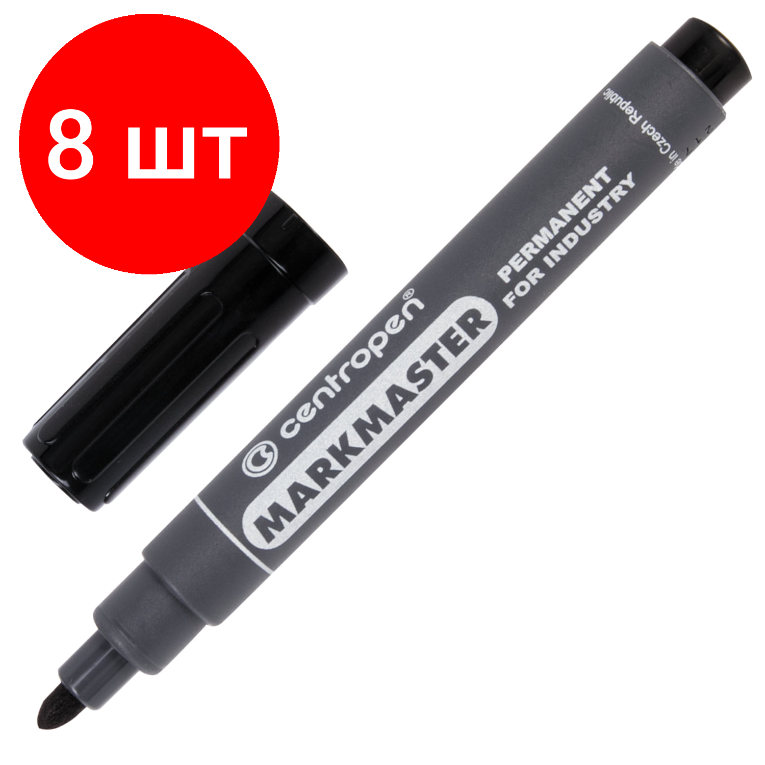 Комплект 8 шт, Маркер перманентный для промышленной маркировки черный CENTROPEN "Marksmaster", 1.5 мм, 8599, 5 8599 0112
