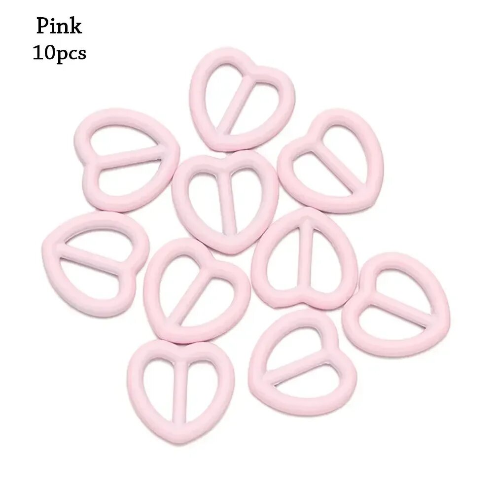 Металлические пряжки для кукол сердце 10 шт. Розовый, Pink