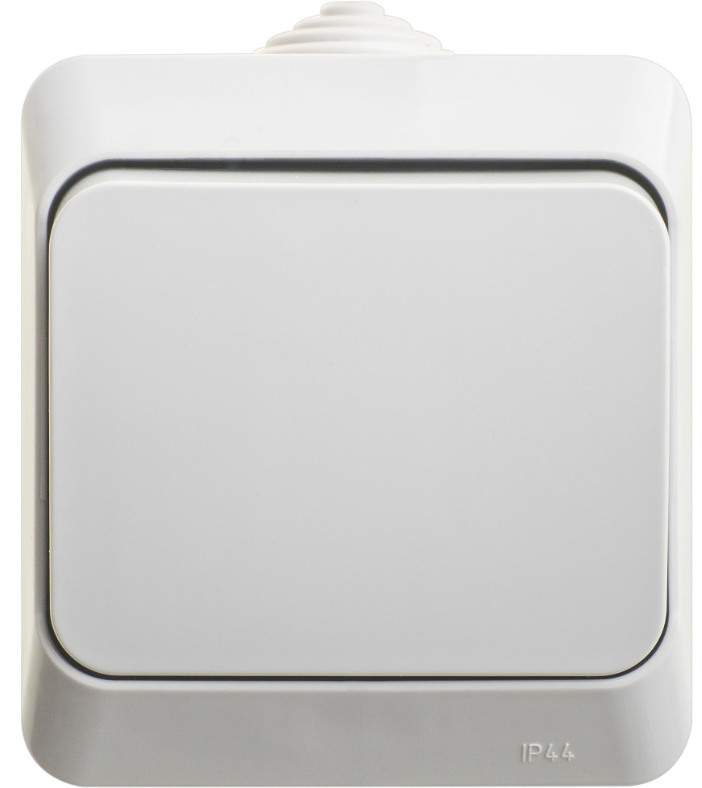 Выключатель Systeme Electric / Систем Электрик Этюд Переключатель, 10А 250В IP44 схема 6, серый двухклавишный открытой установки, BA10-046C