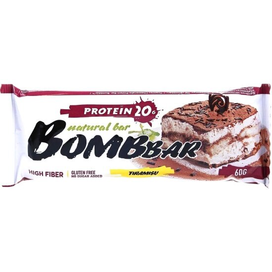 Протеиновый батончик Bombbar неглазированный со вкусом тирамису 60 гр.