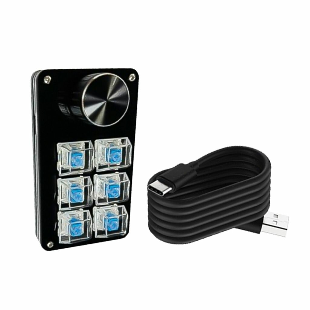 Клавиатура для программирования пользовательских макрофункциональных функций с одной ручкой и прозрачной кнопкой-6 клавиш