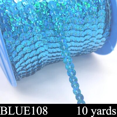 Блестки ПЭТ 6 мм круглые Синий, blue108 10yds