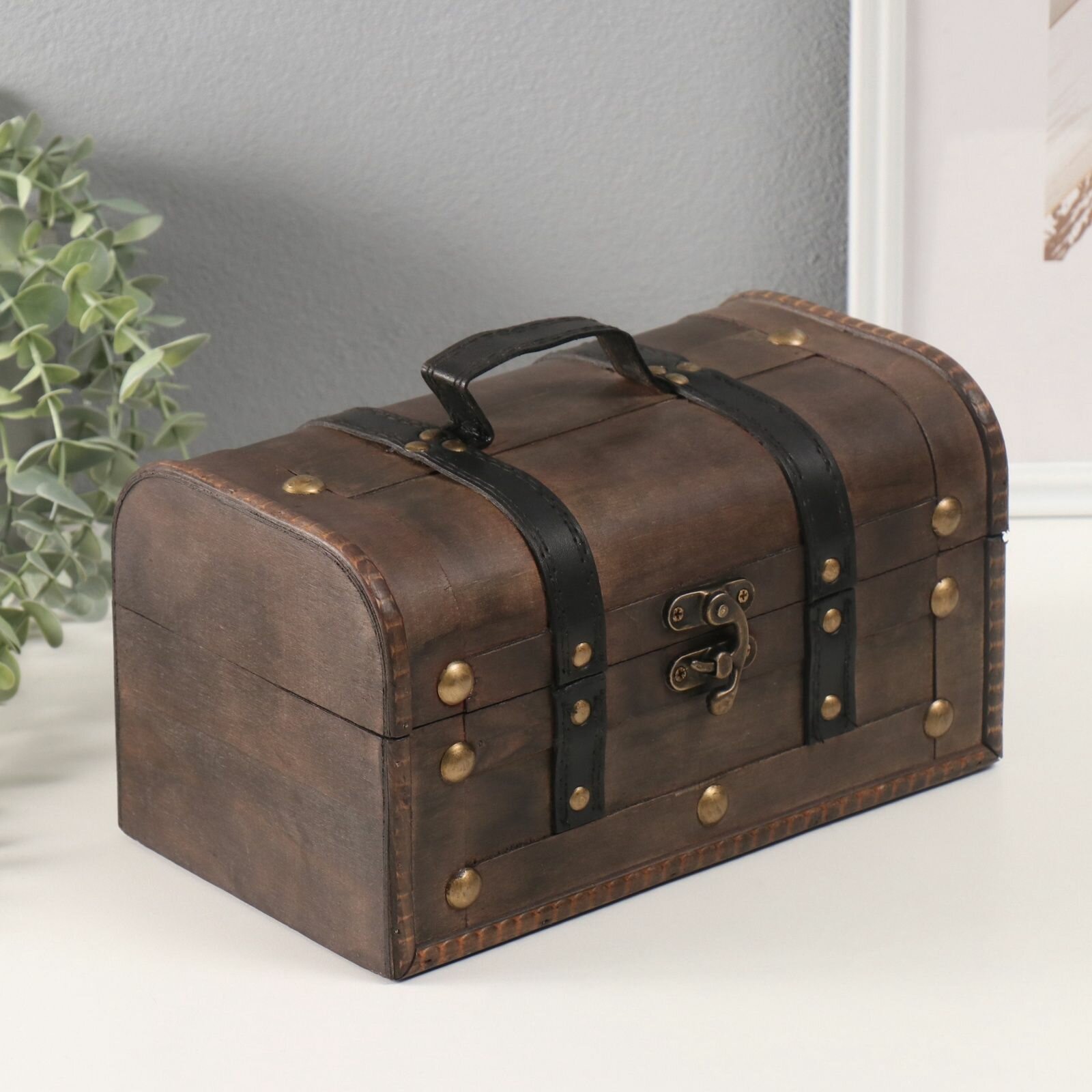 Шкатулка сундук дерево "Джино" 26х15х14 см