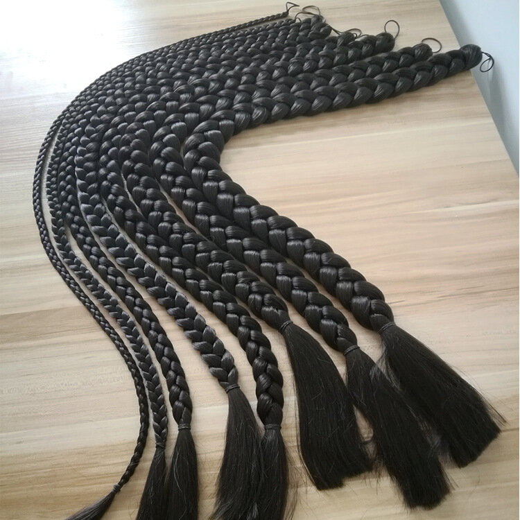 Древний костюм парик тонкая коса производительность республика китай большая коса студия невесты сюхэ форма одинарная коса