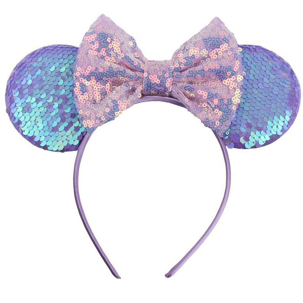 Mouse Ears Headdress Sequined Shining Bows Hairband Theme Party Hair Accessories