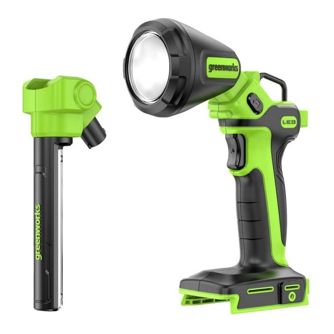Рабочий аккумуляторный LED-фонарь 2-в-1 со сменными плафонами (650 Лм) Greenworks 24V G24UL, без АКБ и ЗУ