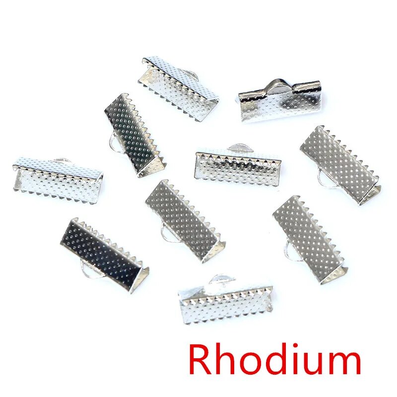 Зажимы для бижутерии Rhodium, 8mm, 50шт