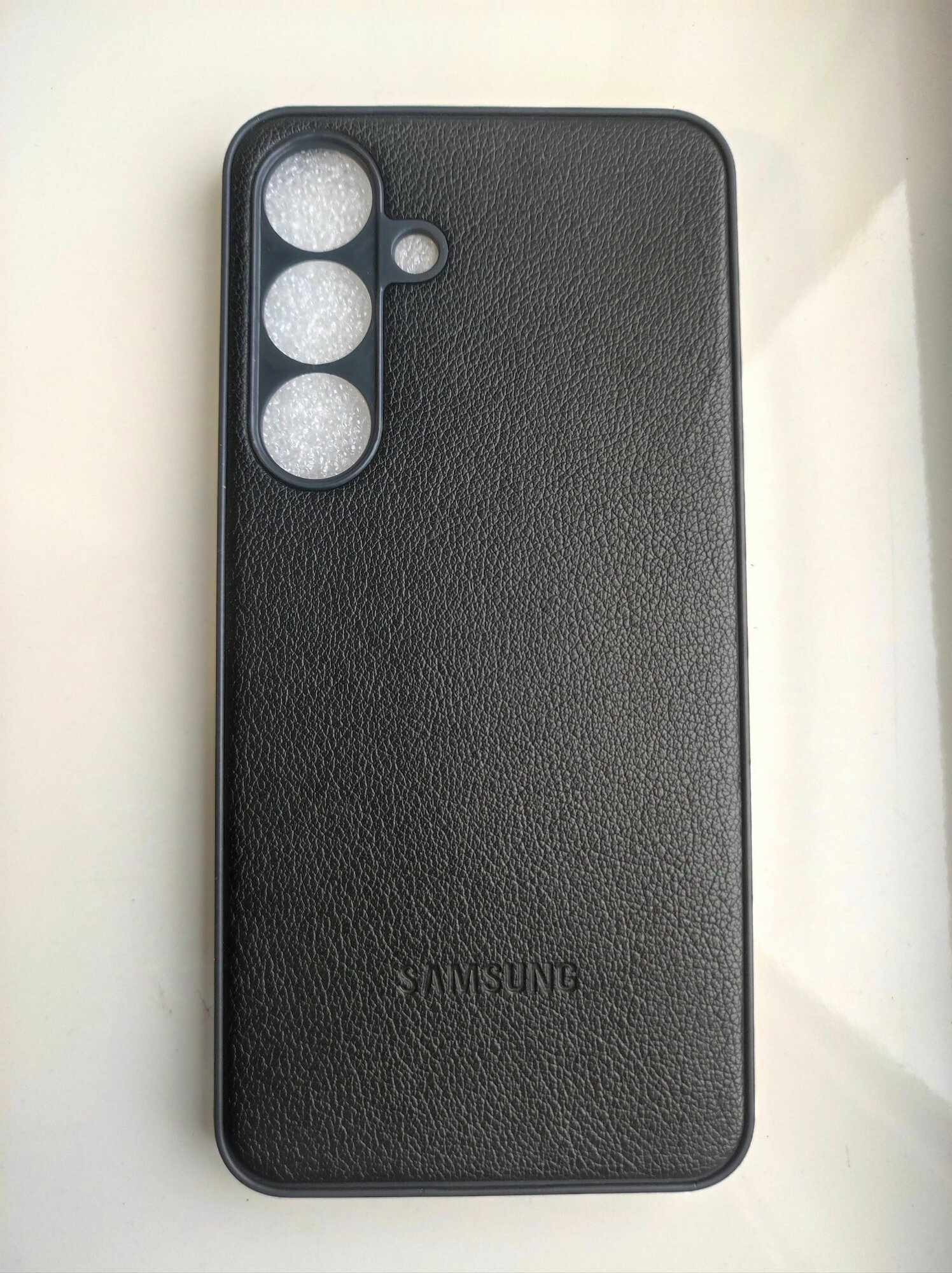 Samsung Galaxy s24 FE чёрный чехол из эко-кожи для самсунг галакси с24 фе накладка, бампер