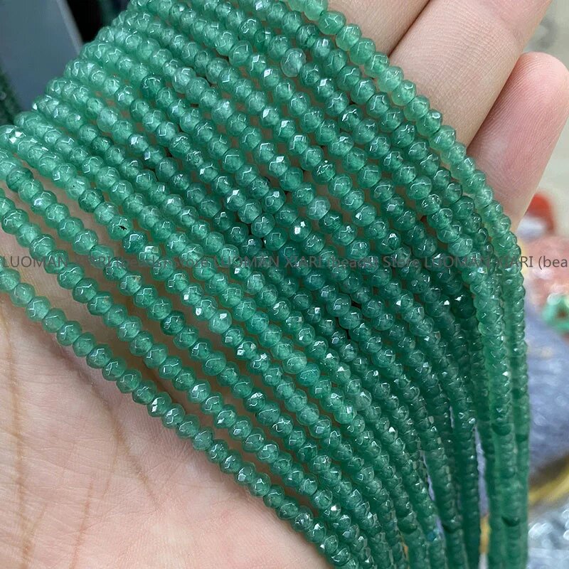 Бусины LUOMAN XIARI из зеленого халцедона 5x8 мм 3x4mm about 109pcs