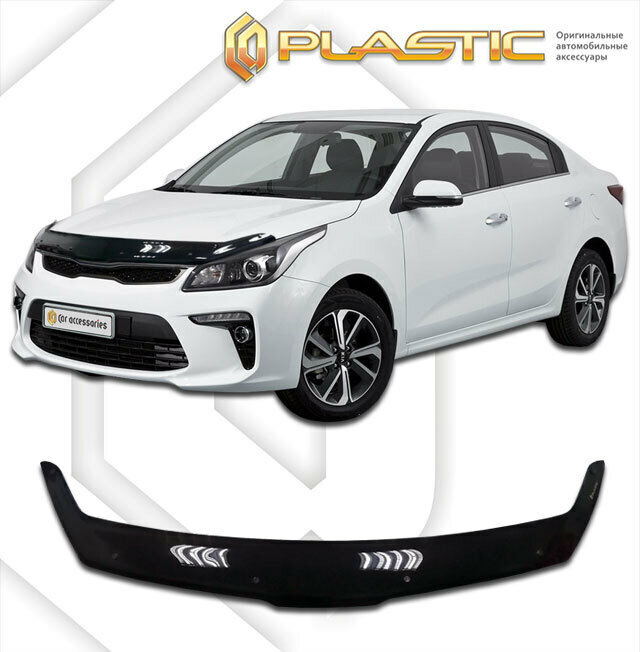 Дефлектор капота Classic черный Kia Rio седан Год выпуска 2017-н. в