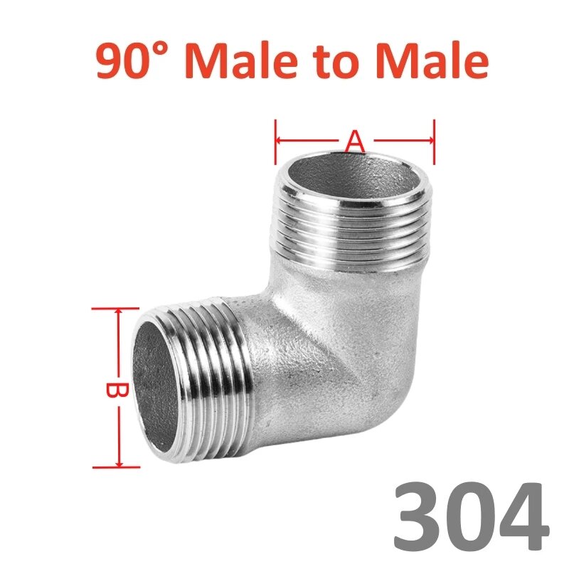 Колено угловое из нержавеющей стали 304 B 1l4 BSP, A 1l4 BSP, 90 D Male to Male