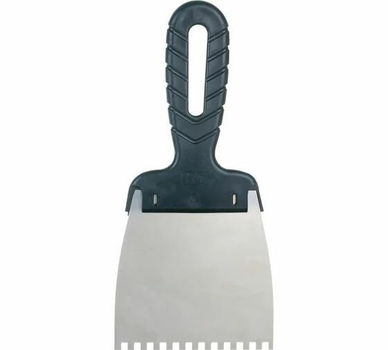 STAYER Шпатель нержавеющий зубчатый с пластмассовой ручкой, 100мм, зуб 4x4мм 1009-10-04