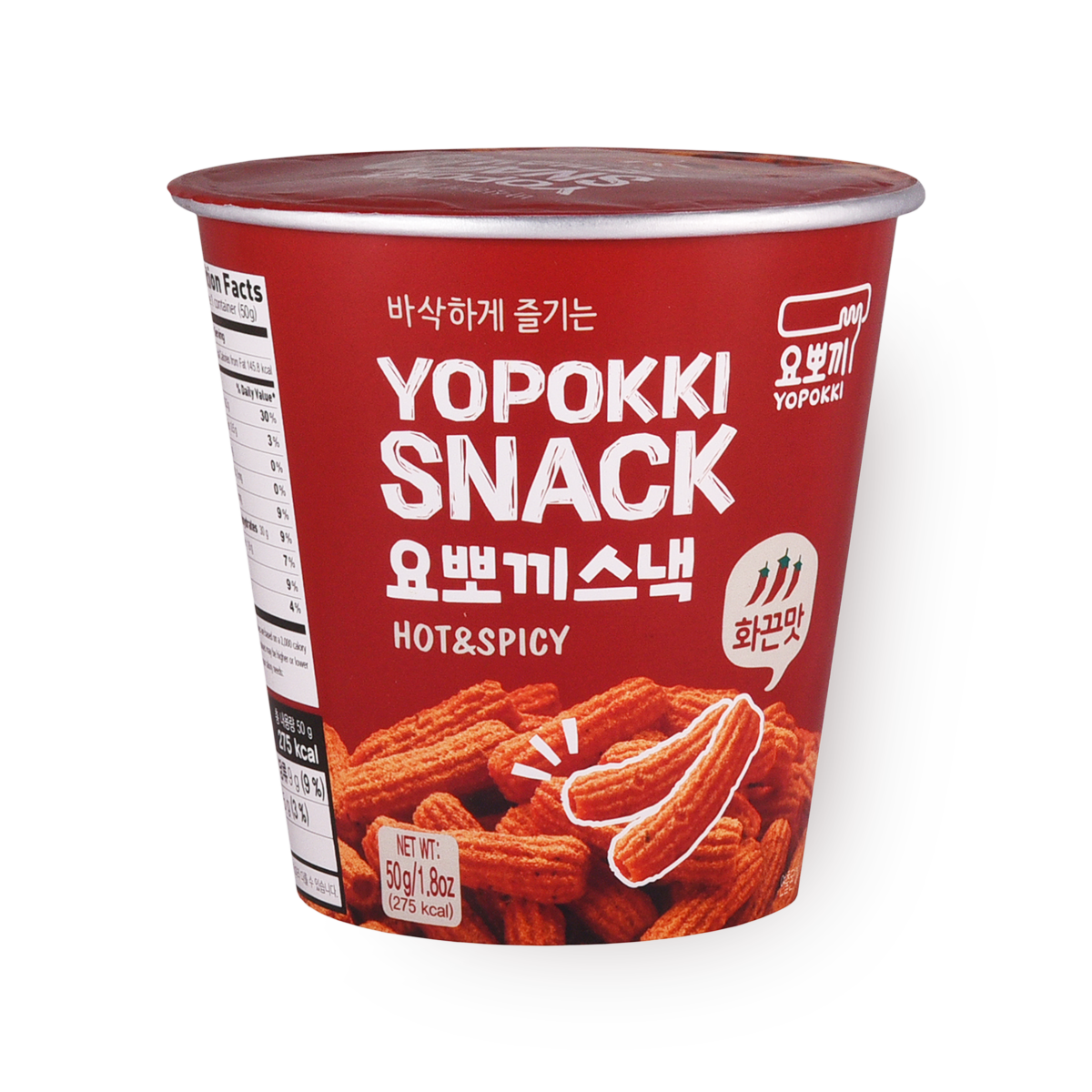 Снеки "Yopokki", остро-пряные, в стакане, 50 граммов, 1 упак.