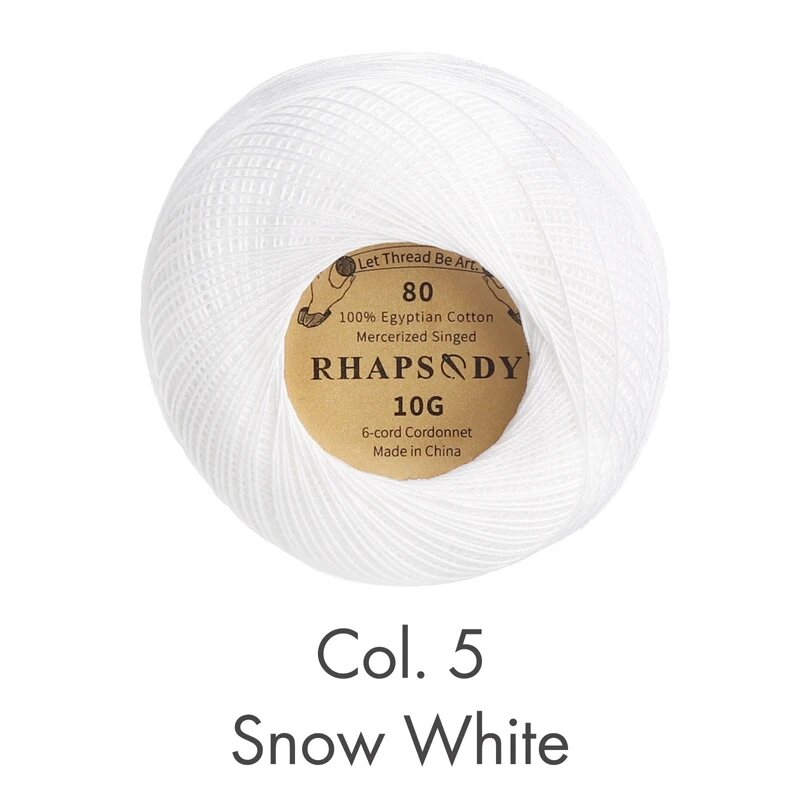 Rhapsody, египетский хлопок, кружевная нить Белый, Snow White 5