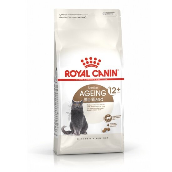Корм для кастированных котов и стерилизованный кошек старше 12 лет Royal Canin Ageing Sterilised 12+ , 4 кг