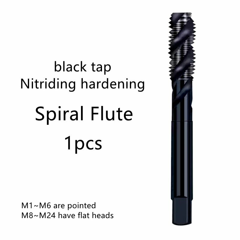 Метчик HSS с титановым покрытием M2/2.5/3/4/5/6/8/10/12/14 M2.5x0.45, Nitriding Spiral