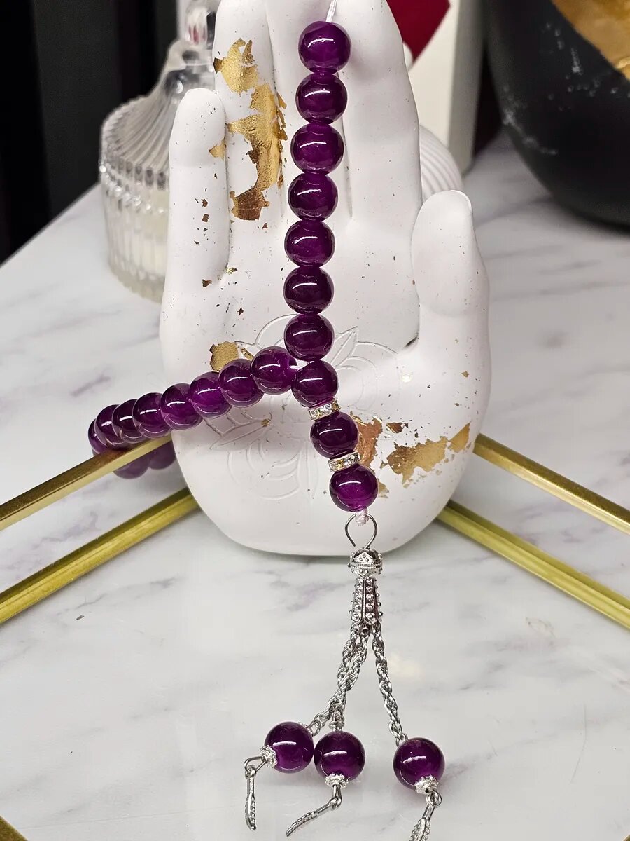 Четки стекло 33 бусины фиолетовые в авто