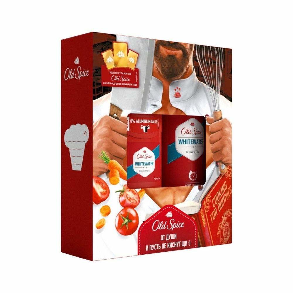 Old Spice Подарочный набор , дезодорант-стик Whitewater, 50 мл и гель для душа 3в1 250 мл