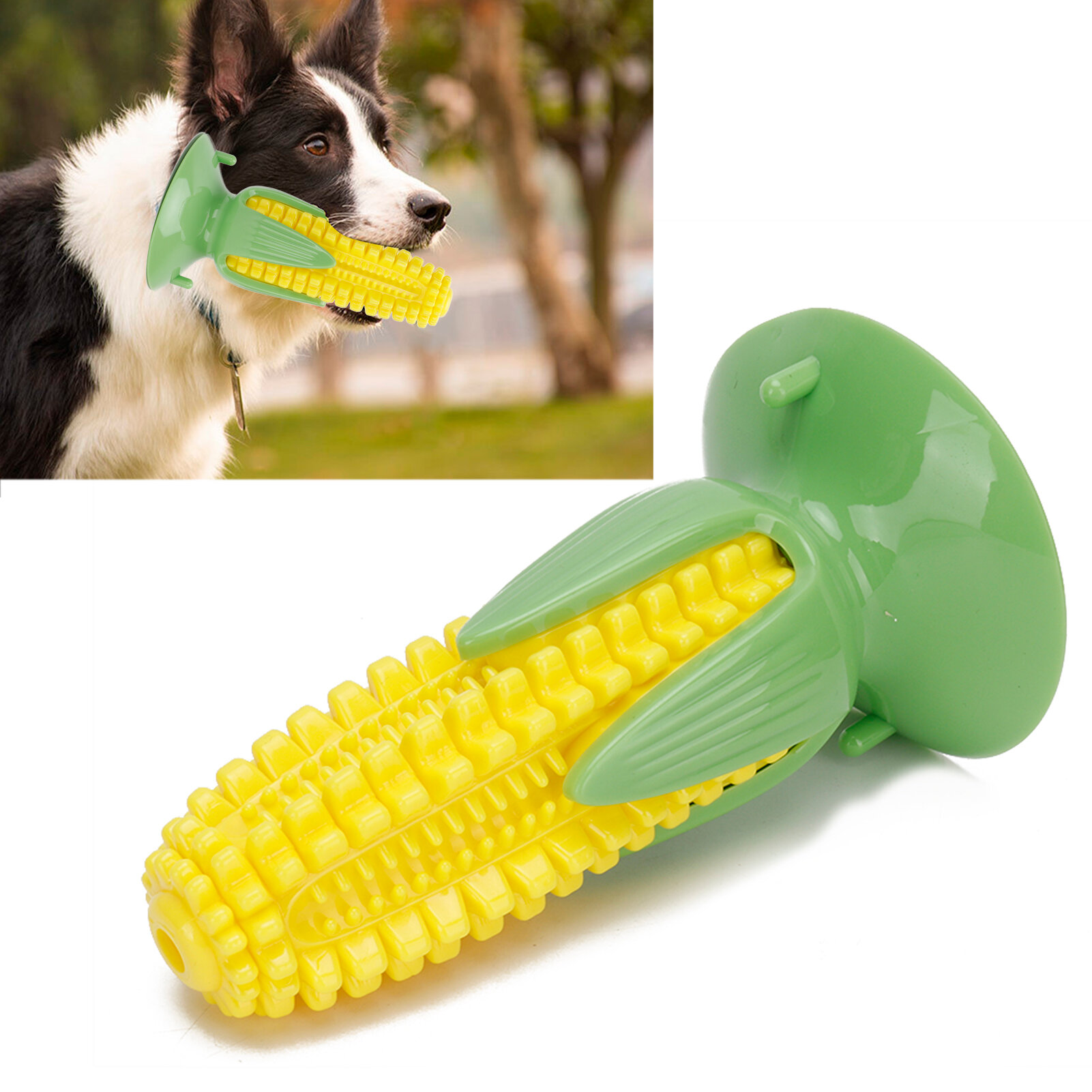 Игрушка для жевания собаки в форме кукурузы, прочный питомец, играющий в игрушки для чистки зубов, палочка с присоской