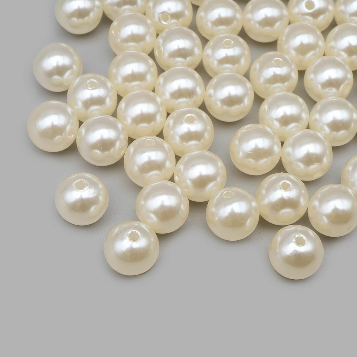 Бусины Astra&Craft "Жемчуг", пластиковые, круглые, 12 мм, цвет 003 NL, Телесный, 50 г