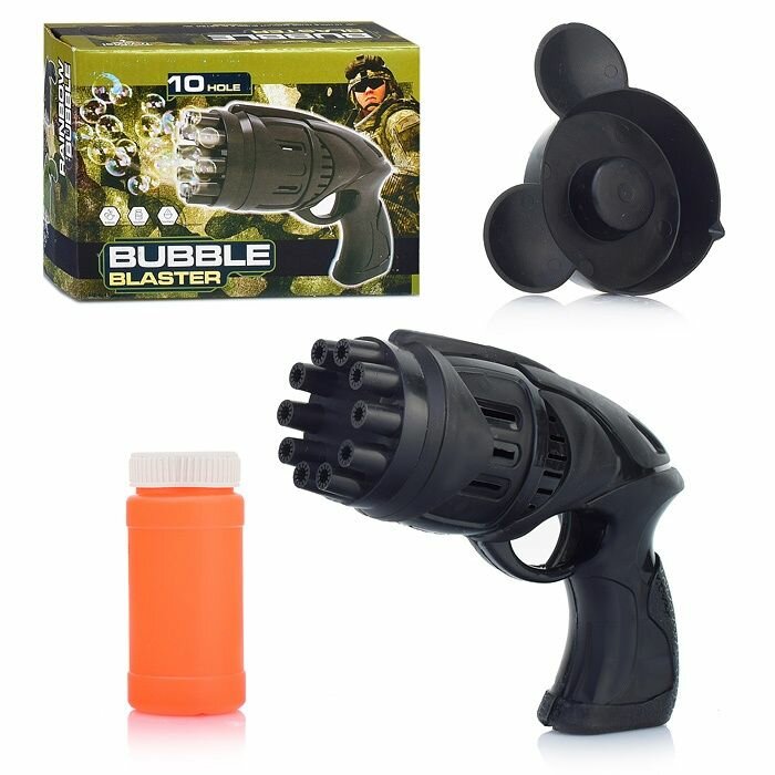 Бластер для мыльных пузырей Oubaoloon Bubble, на 10 выстрелов, в коробке (3939-126C)