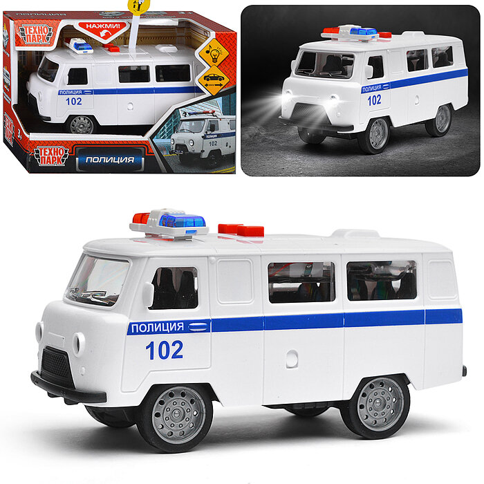 Машина пластик Полиция 16 см, (свет-звук) инерц, в коробке