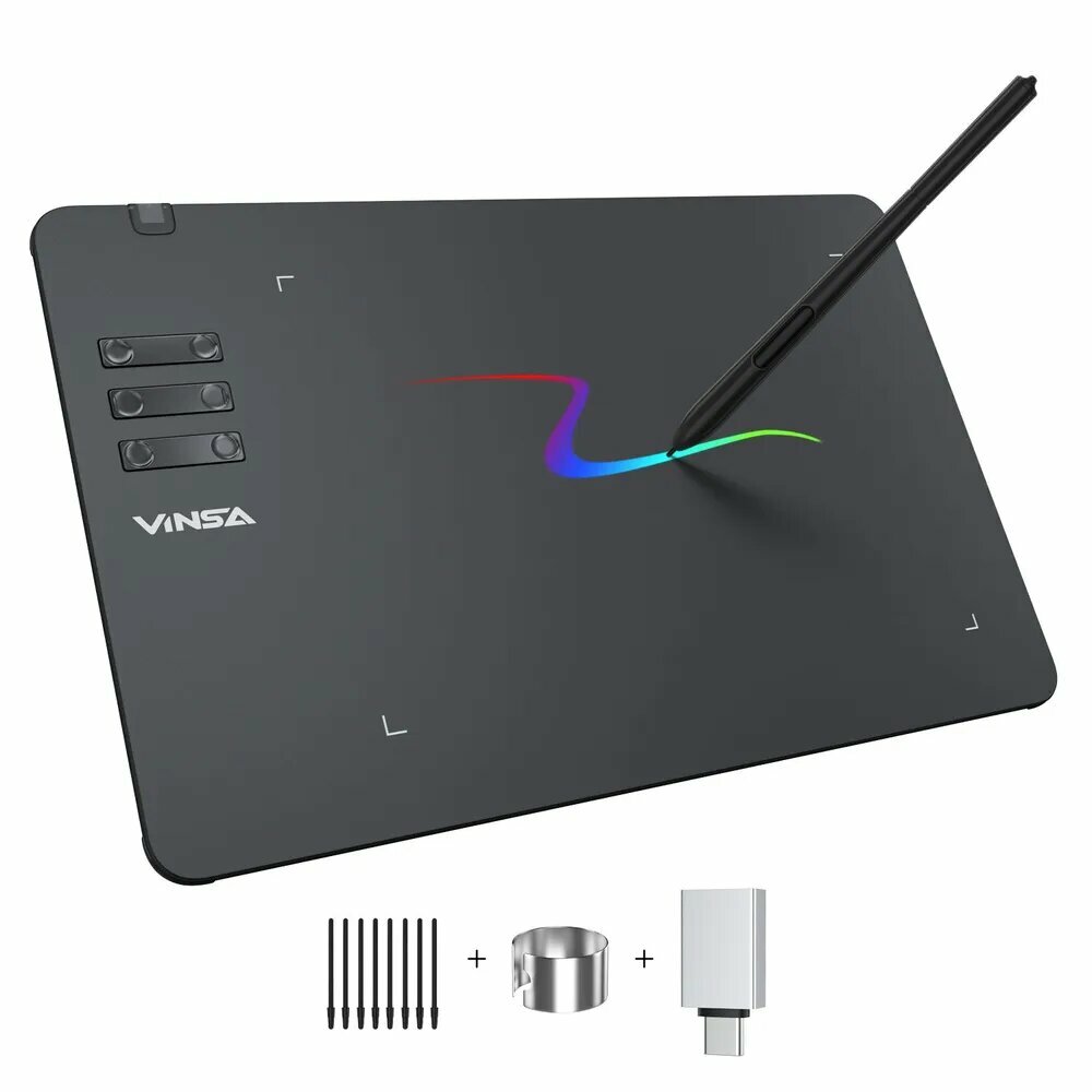 IMICE Графический планшет 8192 уровня графический планшет для рисования 170*107mm доска для рисования с перчатка для компьютера , пк , телефона, ноутбука, Поддержка Android Mac Windows, формат A4, черный