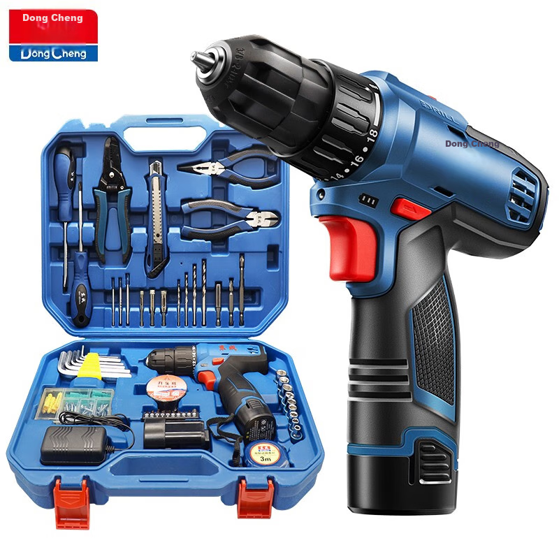Dongcheng 16V Impact Lithium Drill WJZ1601iTS Cordless Drill Electric Screwdriver Set with Tool Box