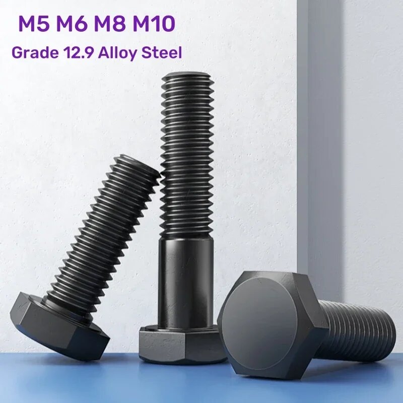 Болты шестигранные черные легированные сталь M5 M6 M8 M10 M8x16mm-1pcs(FT)
