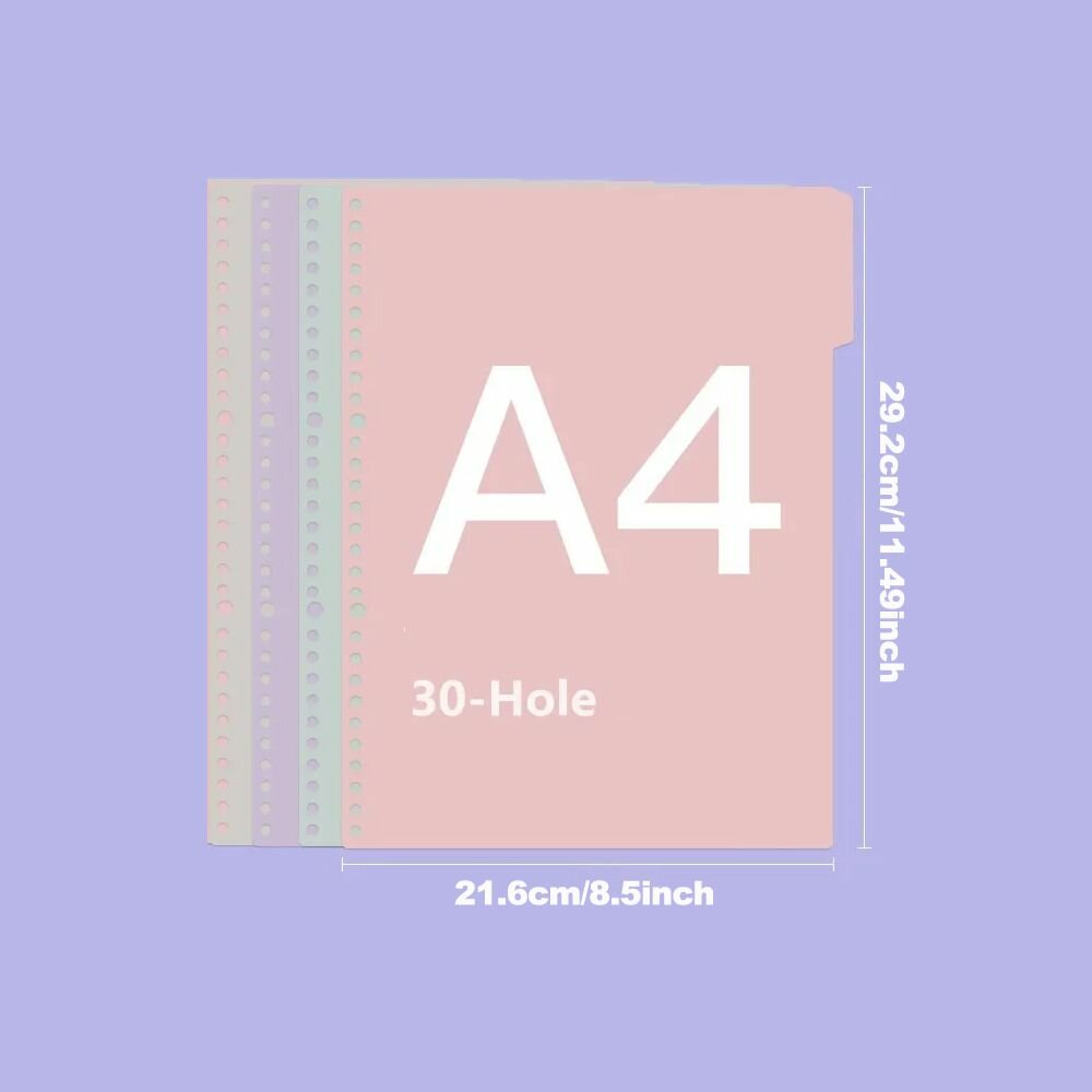 Разделители страниц пластиковые для листов A4 A5 B5 цветные 4 шт