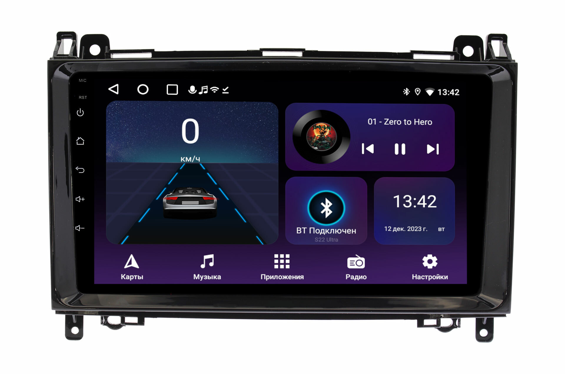 Штатная магнитола Wide Media для MERCEDES-BENZ A-class (W169) 2004 - 2012 B-class (W245) 2005 - 2011 Vito 2006 - 2014 Viano 2006 - 2014 / Android 9, 9 дюймов, WiFi, 2/32GB, 4 ядра