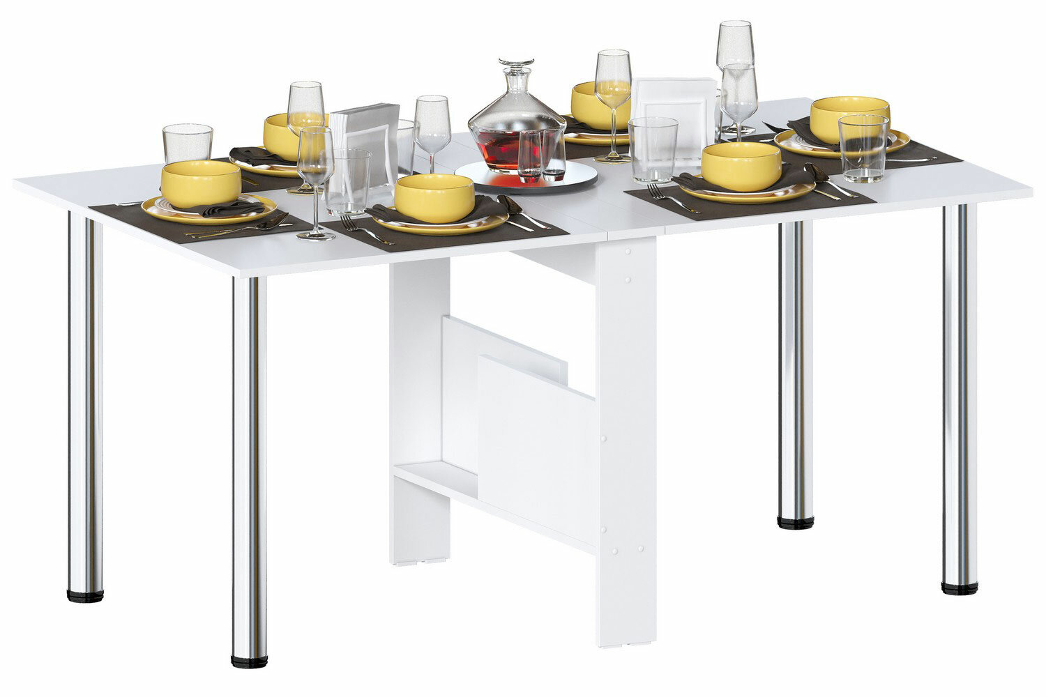 Стол-книжка с металлическими ножками МагМебель Джаз №9 белый