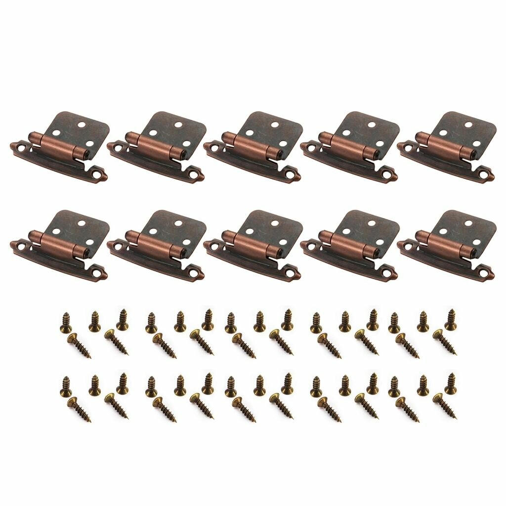 Дверная фурнитура, Самозакрывающиеся американские петли - красная патина, комплект из 10 штук