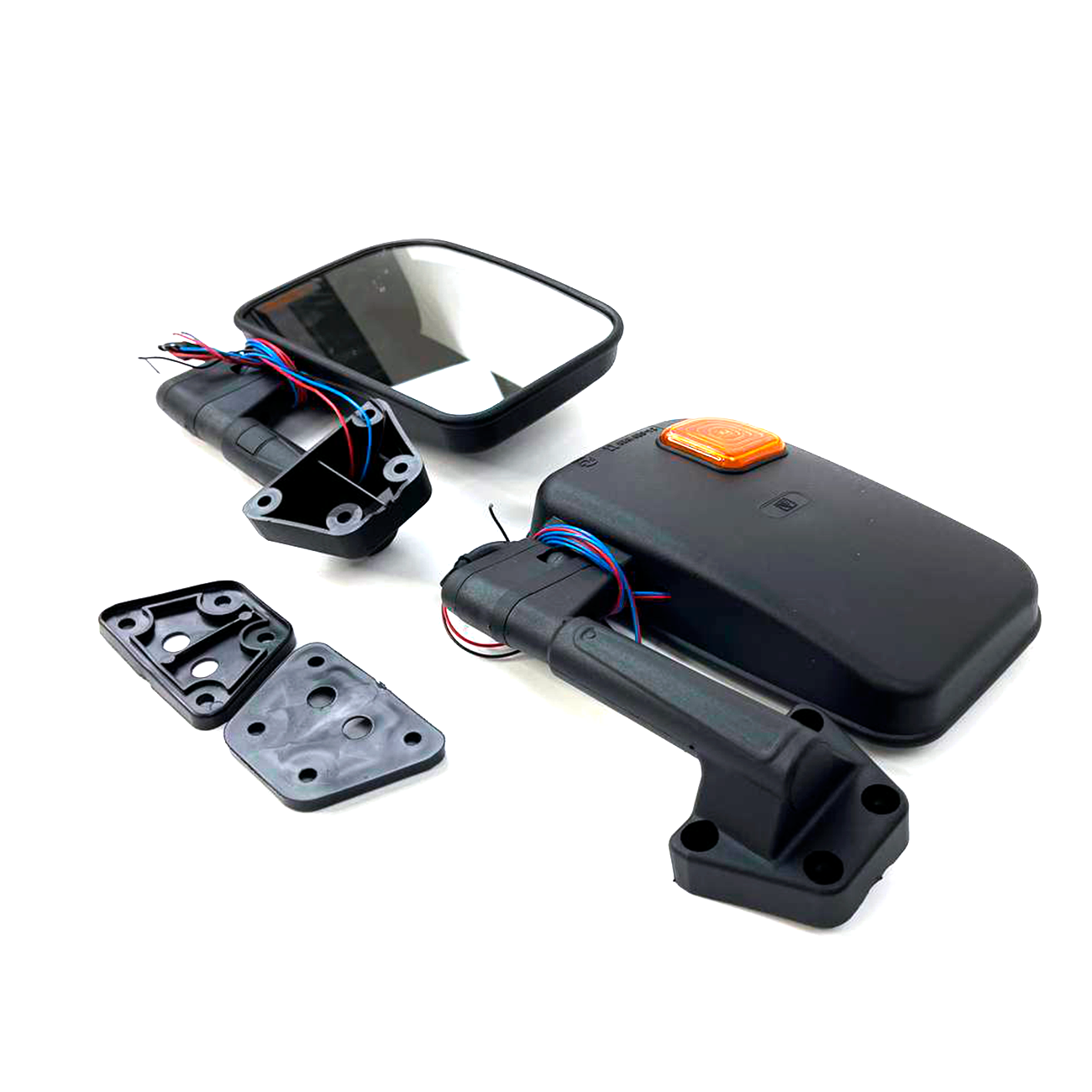 Зеркало заднего вида боковое УАЗ 469, 3151, Хантер с желтым повторителем поворота, обогревом, нейтральный антиблик (к-т) Солина