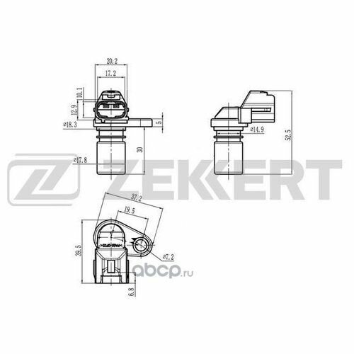 Датчик положения коленвала Ford Focus II 05- Mondeo IV 07- Kuga 08- Volvo XC90 0 ZEKKERT se4095