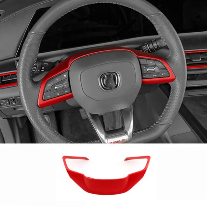 Аксессуары для Changan CS35 PLUS, 2023-2025 кнопки рулевого колеса автомобиля из АБС-углеродного волокна, отделка, наклейка для управления рулевым колесом ABS red