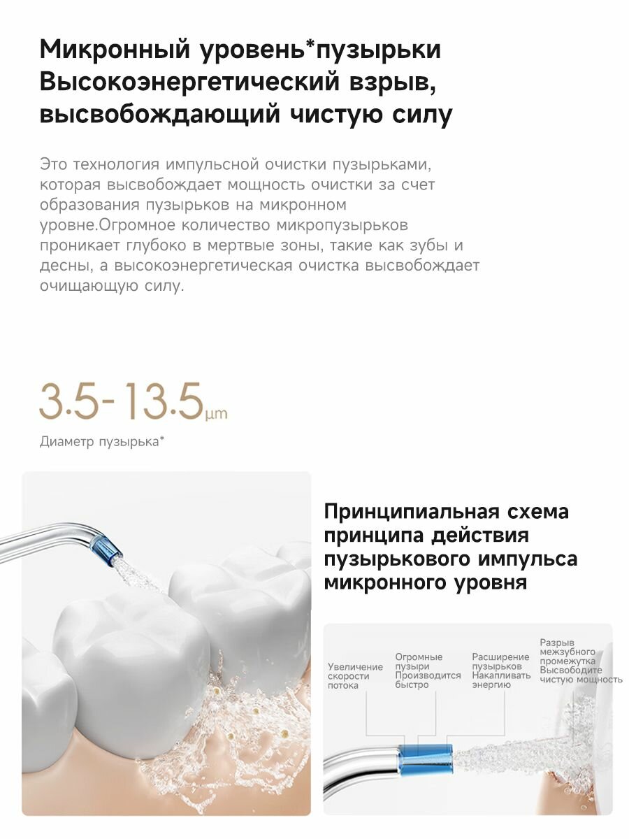 Ирригатор Электрическое зубоврачебное промывочное устройство 2 портативных устройства для чистки зубов водяной нитью с преобразованием частоты, очистка мелкими микронными пузырьками — фото 1