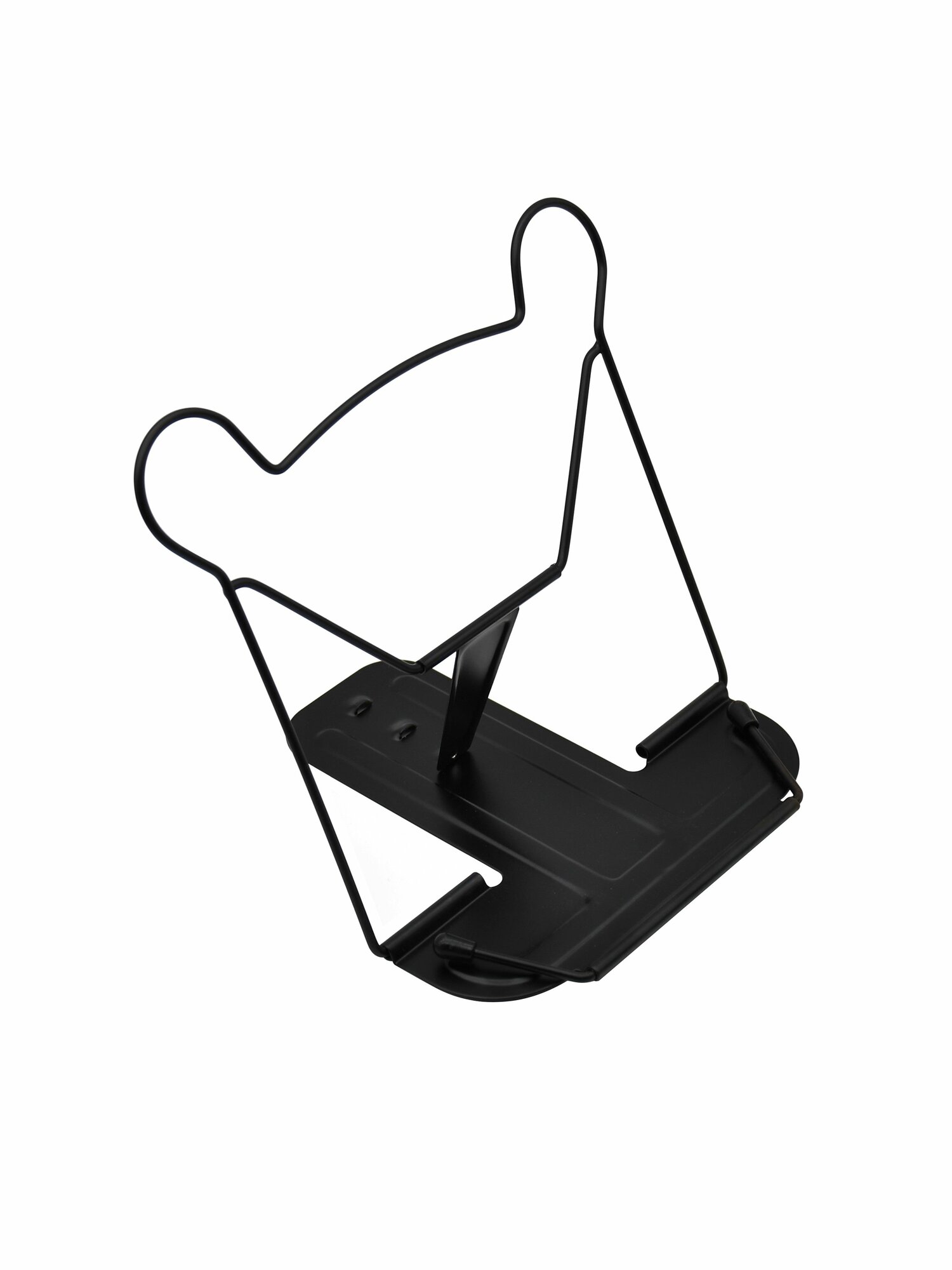 Подставка для книг металлическая 17x23см "С закругленными ушками" черная