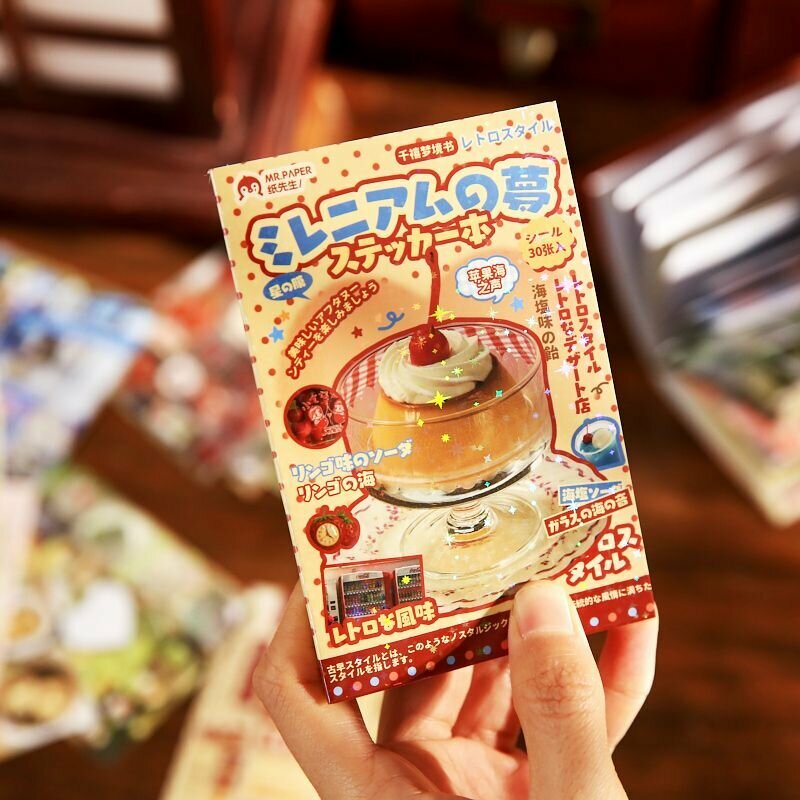 Набор наклеек, mr. paper,30 листов/книга, Японский стиль, Мелованная бумага самоклеящаяся-YG-LD0723